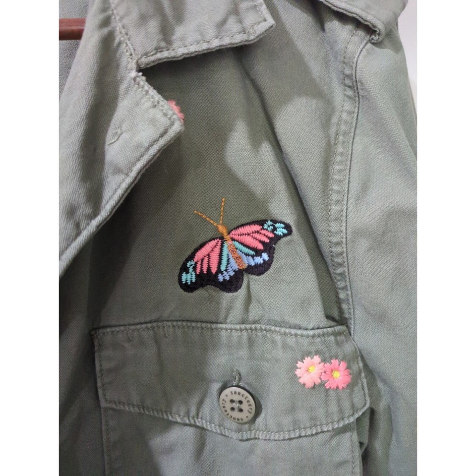 Sanctuary Green Embroidered Floral Butterfly Jacket | eBay