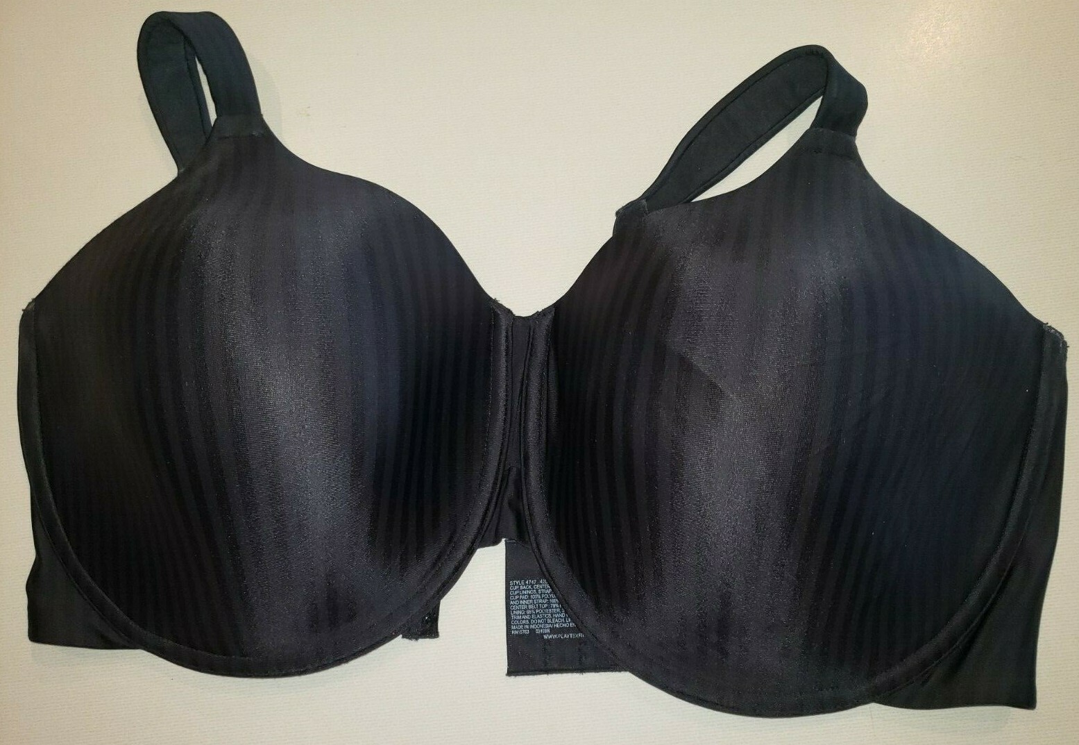 womens NEW black PLAYTEX UNDERWIRE BRA size 42DDD 42 DDD LINE/STRIPE ...