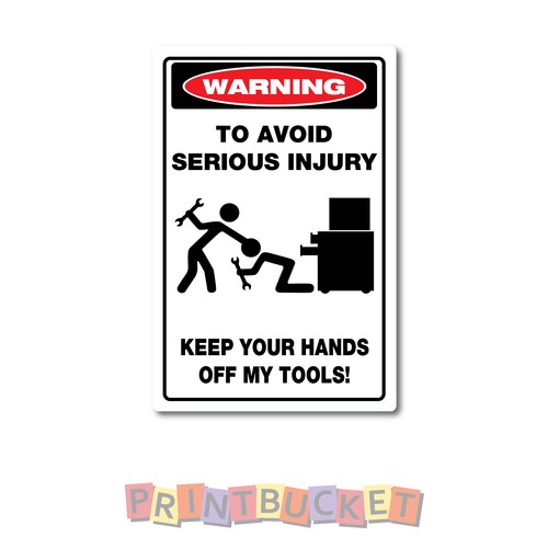 Tool box warning sticker keep your hands off my tools 150mm waterproof ...