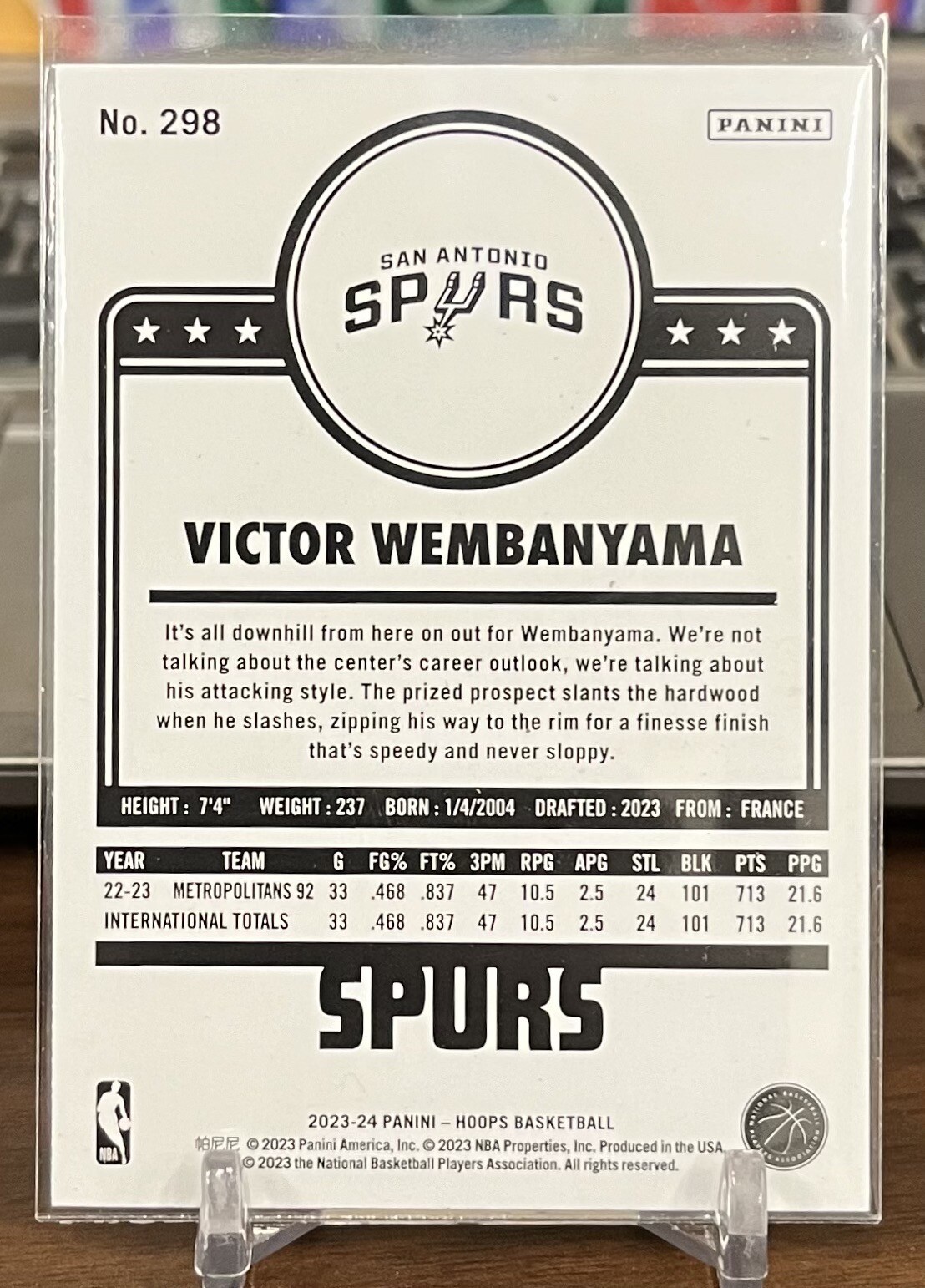 2023-24+Panini+NBA+Hoops+-+Hoops+Tribute+%23298+San+Antonio+Spurs+%28RC ...