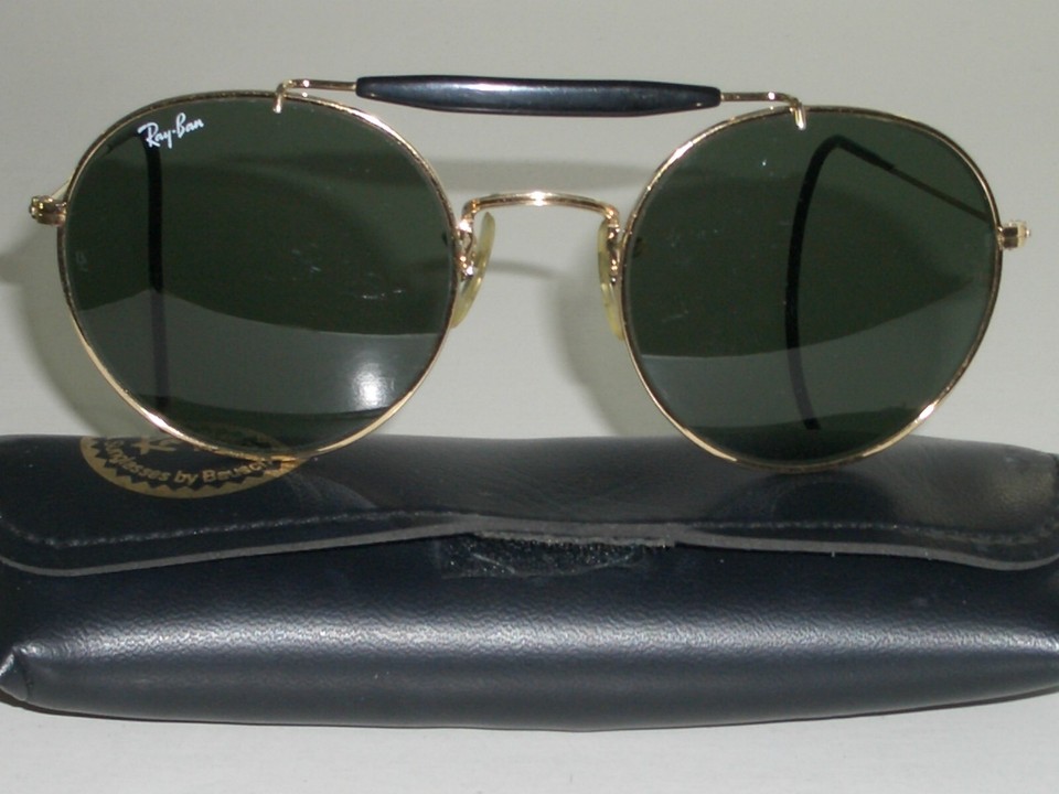 VINTAGE B&L RAY BAN W0920 G15 WRAP-AROUNDS OUTDOORSMAN ROUND AVIATOR ...