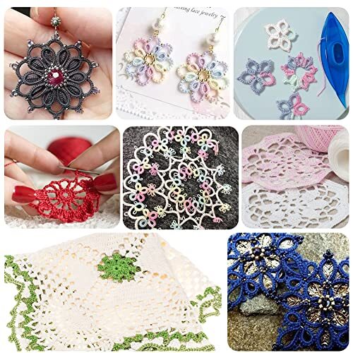 Tatting Shuttle Kit 10 Pcs Plastic Tatting Shuttle With Beading Needles ...