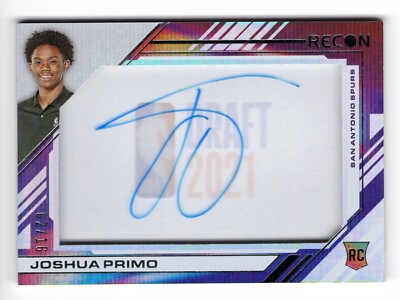 2021-22 RECON JOSHUA PRIMO DRAFT NIGHT AUTOGRAPHED CARD (SERIAL #02/16 ...