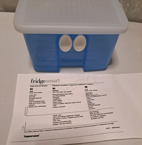 VTG Tupperware Fridge Smart Small Square Fruit Veggie Saver with Vents ...