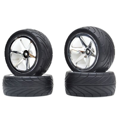 RC Plastic Rims Rubber Wheel Rim Tires for Tamiya TT-02B 1/10 Buggy Car ...