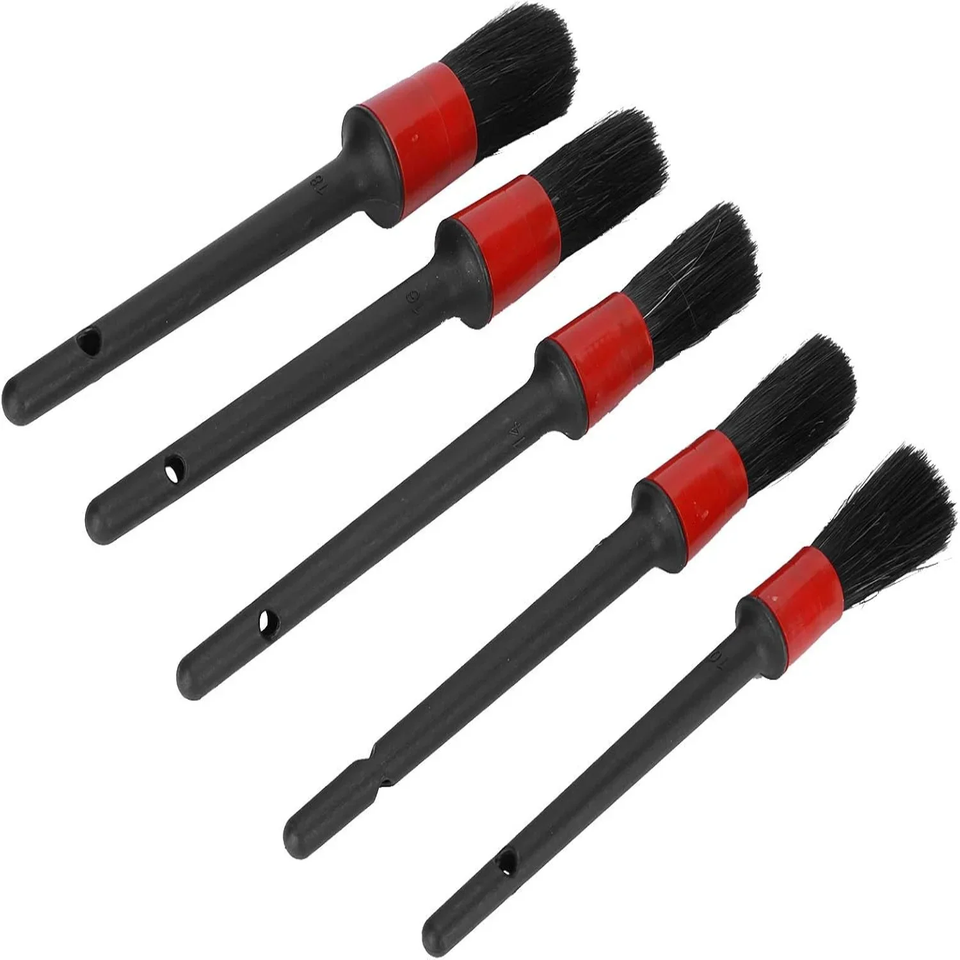 Car Detailing Brush Set 5PCS Cleaning Wheels Air Vents Engine Cleaning ...