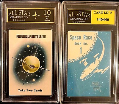 1957 Space Race Atomic Card Game "Friendly Satellite" Game Card ASG ...