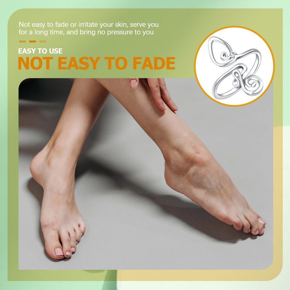 Toe Ring Adjustable Opening Toe Knuckle Ring Women Summer Beach Foot ...