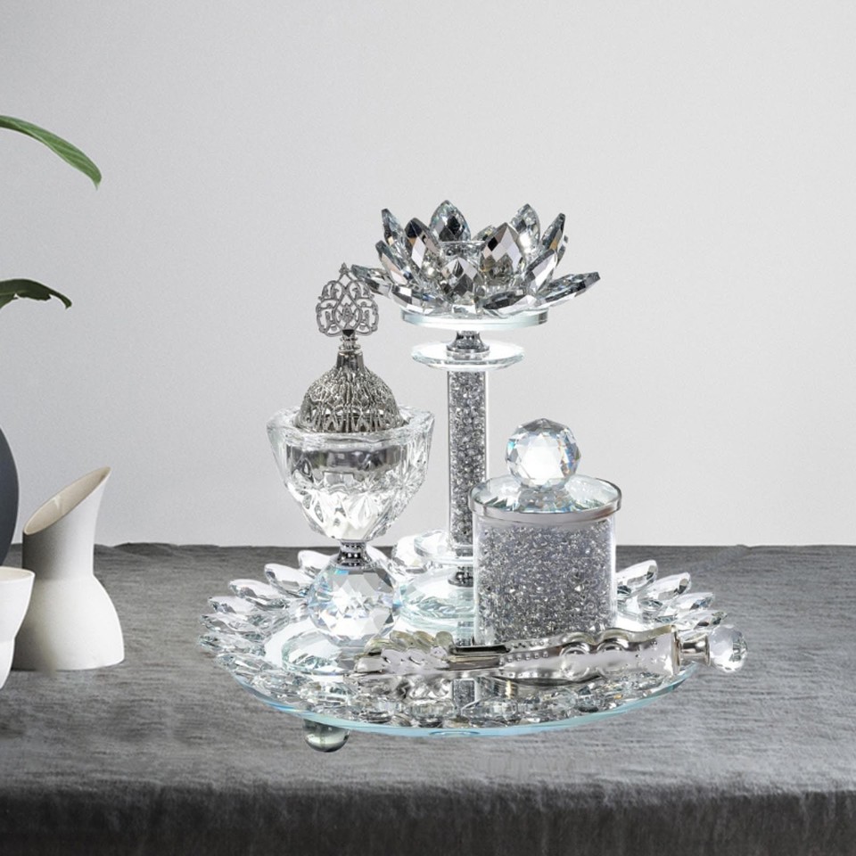Fragrance Burner Set Diffuser Glass Tabletop Ornament Clip Decoration ...