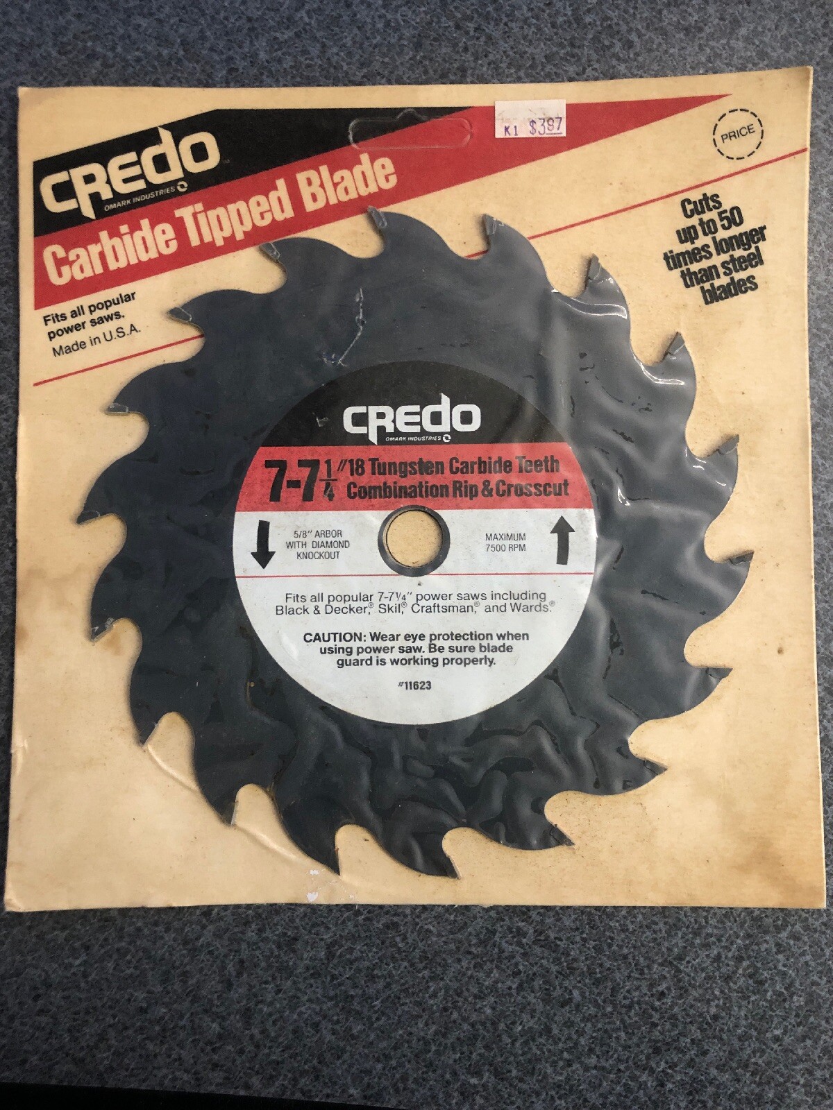 Vintage CREDO Carbide Tipped Saw Blade SEALED NEW 7-7 1/4 | eBay