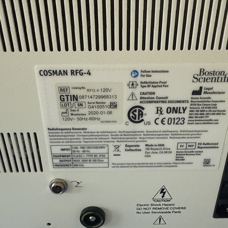 Cosman Medical, Inc. RFG-4 Radiofrequency Generator W/ 8 ELECTRODE | eBay