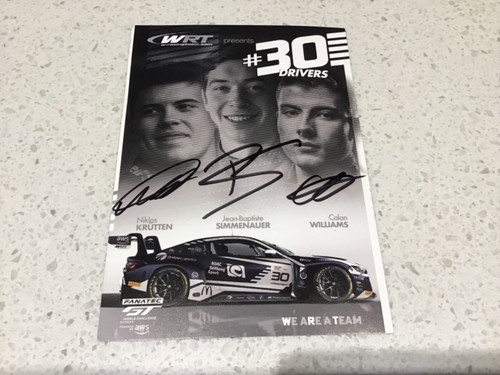 BMW MOTOR RACING CAR DRIVERS TEAM SIGNED CARD,RARE,GT WORLD CHALLENGE ...