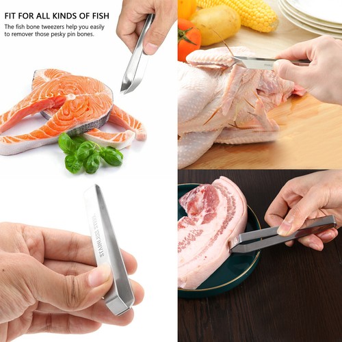 Stainless Steel Pincer Fish Bone Remover Tweezers Puller Deboner ...