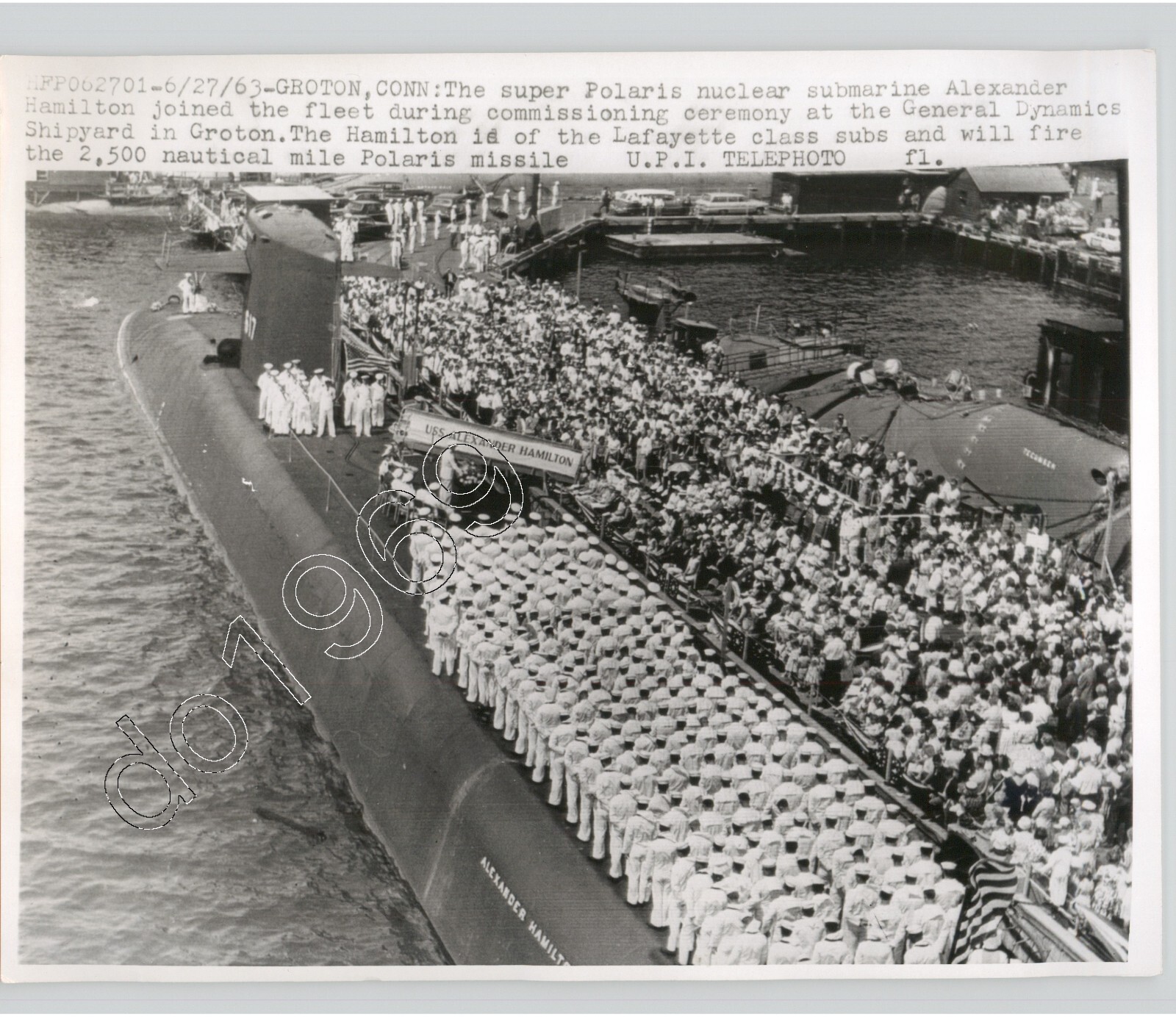 Nuclear Powered Submarine USS ALEXANDER HAMILTON. 1963 Press Photo US ...
