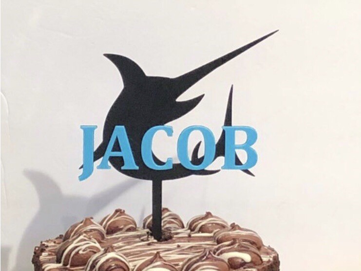 Marlin Fishing Custom Cake Topper Personalized Fishing Cake Topper | eBay