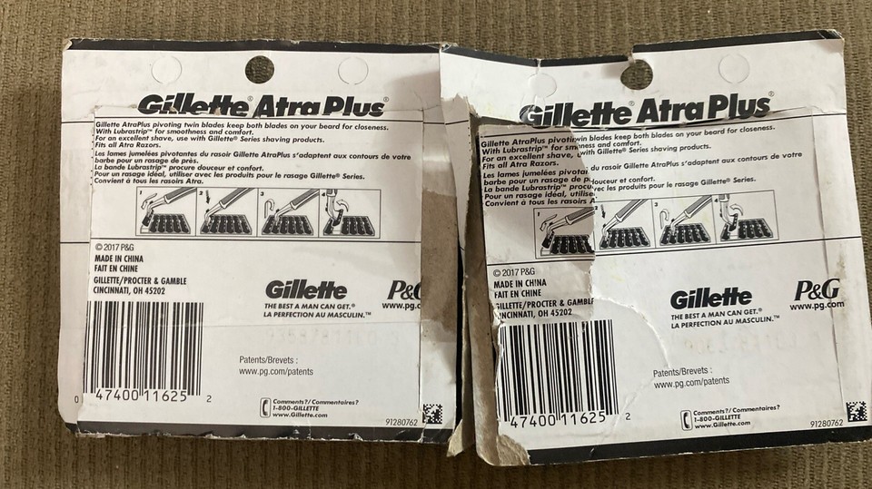 Gillette Atra Plus Refill Razor Blade Cartridges, 15 Count DAMAGED ...