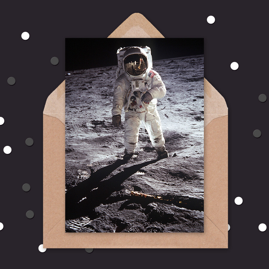 Nasa Apollo 11 Astronaut Aldrin Armstrong Moon Landing Blank Greeting ...