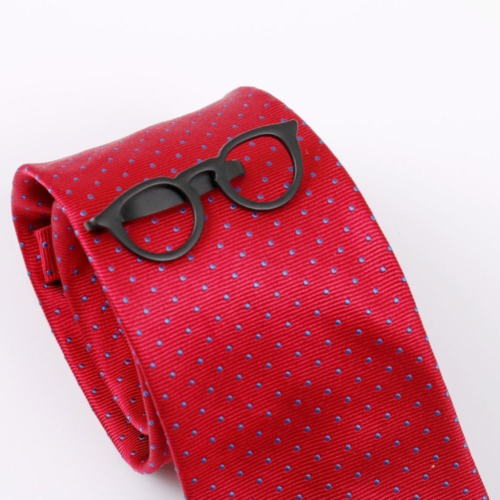 Metal Tie Clips Glasses Shape Clasp Clip Men Necktie Buckle Necktie Bar