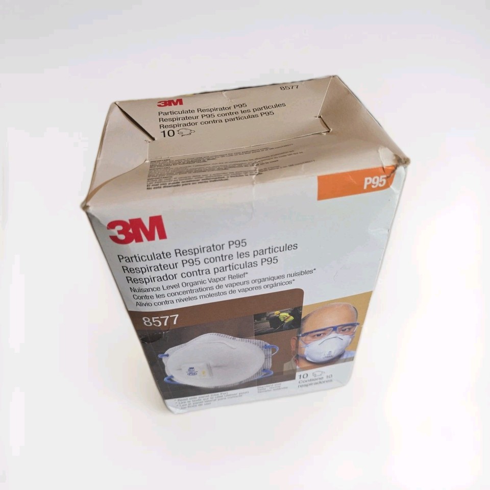 3M™ Particulate Respirator 8577, P95, One Size Fits All, 10/Box ...