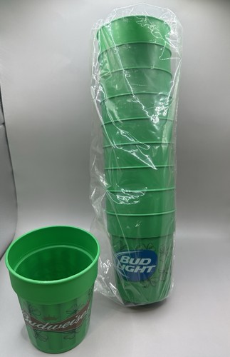 Lot Of 10 ~ Budweiser Beer Pong Cups Bud Light Green ST. Patrick’s ...