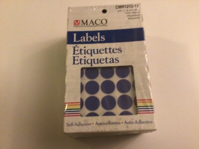🔥🔥 MACO ROUND BLUE COLOR CODING LABELS 3/4” PACK OF 1000 BRAND NEW ...
