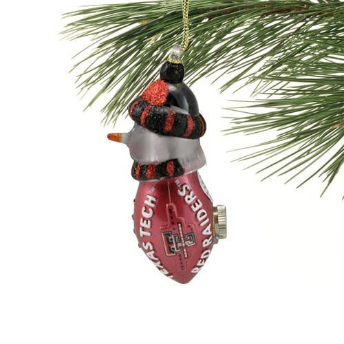 NCAA Texas Tech Red Raiders LED Football Snowman Light Up 3" Christmas ...
