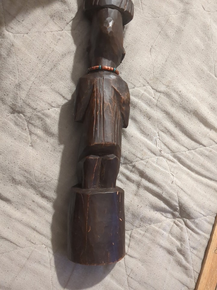 Authentic African Hand Carved Tribal Ritual Spear Staff Art Dancing ...