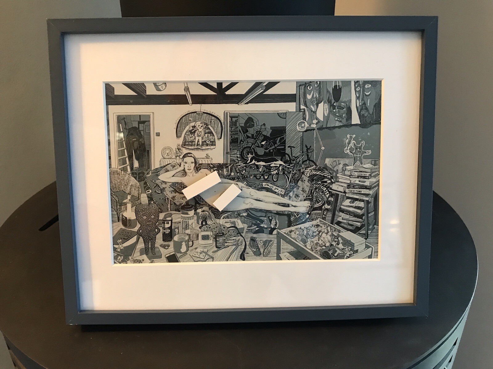 Grayson Perry Reclining Artist Art Card Framed Blue Rare | eBay UK