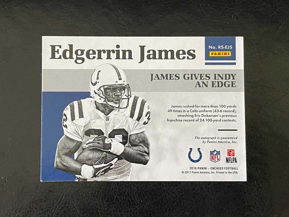 2016 Panini Encased Edgerrin James Reserve Copper On Card Auto ...