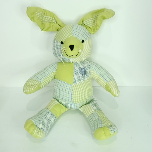 Pottery Barn Blue Green Patchwork Rabbit Bunny Easter Plush Stuffed ...