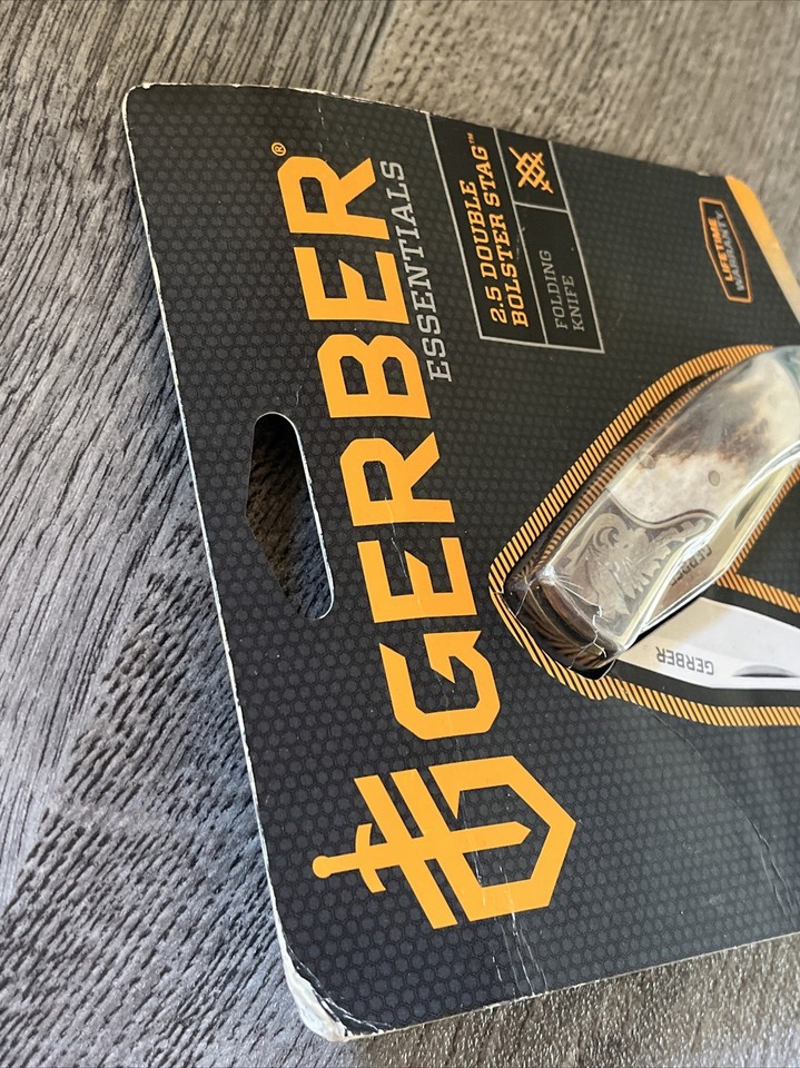 Gerber Double Bolster Stag Handle Stockman Clip Point Folding Pocket ...