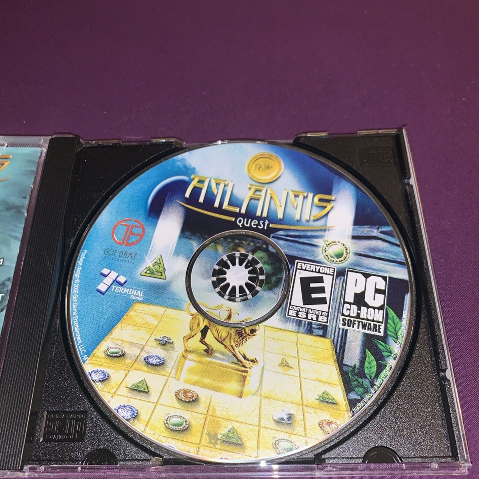 Atlantis Quest PC CD-ROM 2006 Got Game Entertainment for Windows 98SE ...