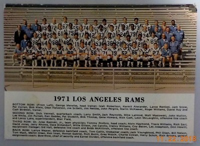 1971 LOS ANGELES RAMS Team Issued TEAM PHOTOGRAPH | eBay