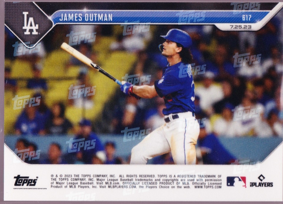 JAMES OUTMAN Dodgers Rookie Walk-Off Blue Jays 2023 Topps Now #617 SP ...