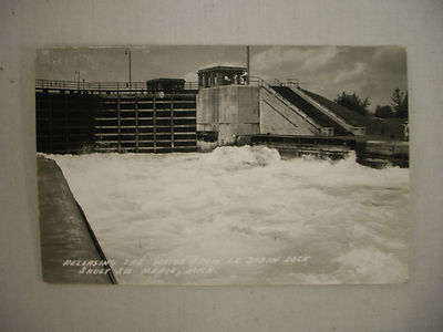 VINTAGE RPPC WATER RELEASE AT SABIN LOCK SAULT STE. MARIE MICHIGAN ...