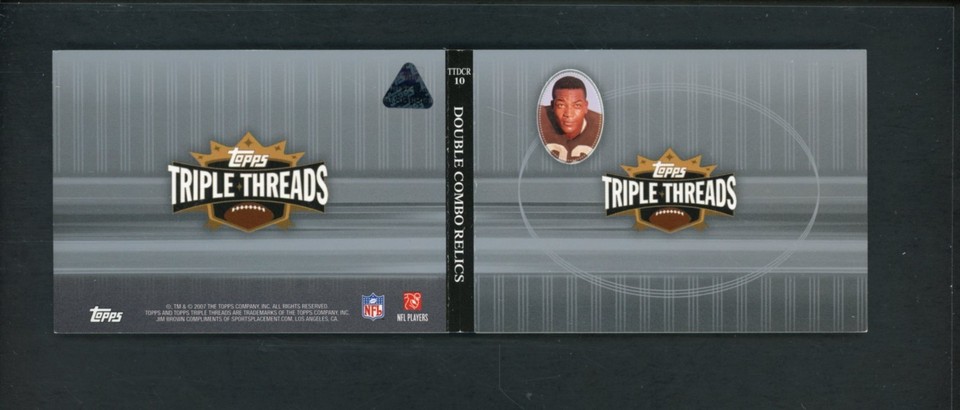 2007 Topps Triple Threads Jim Brown Platinum Double Combo Relics ...