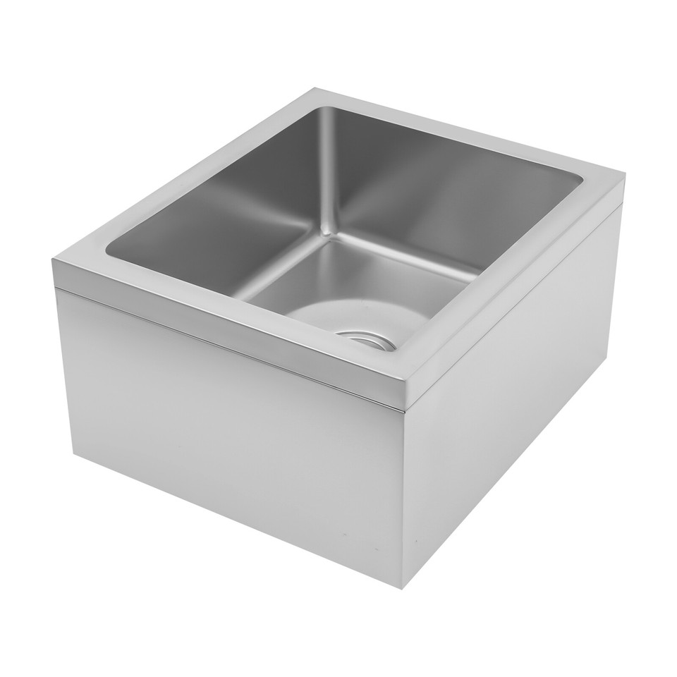 22"L x 19"W x 12"H Stainless Steel Mop Sink Utility Floor Mount Mop ...