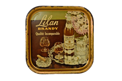 Vintage Lilan Brandy Advertising Tin Tray France Daniaud Fils & Co ...