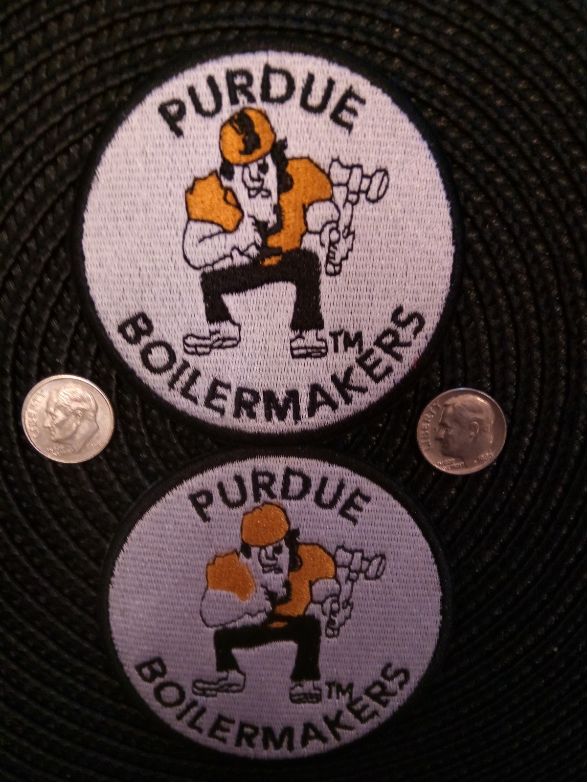(2) PURDUE UNIVERSITY BOILERMAKERS iron on embroidered patch Lot 3" x 3 ...