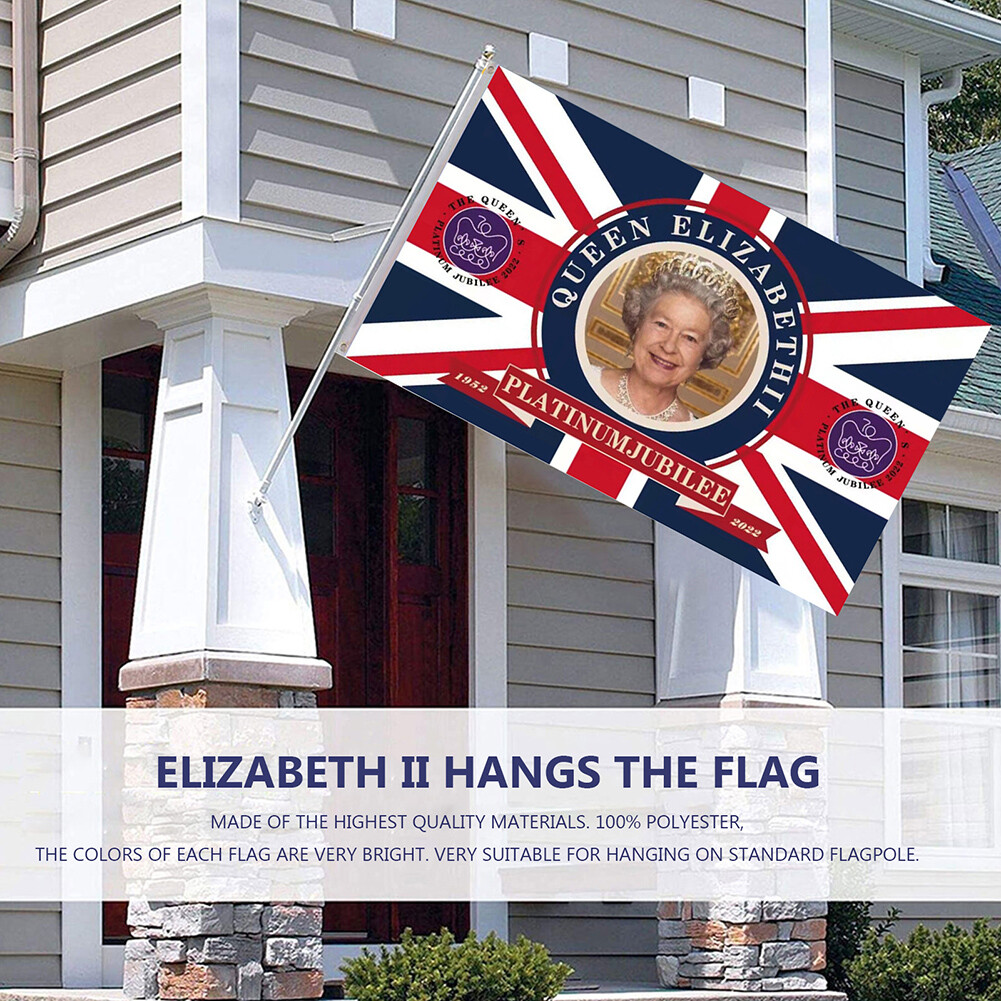Queen Platinums Jubilee Flag Elizabeth II 70th Anniversary Banner ...