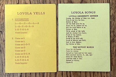 LOYOLA UNIVERSITY (Chicago) Original Vintage Song Chant Cards | eBay