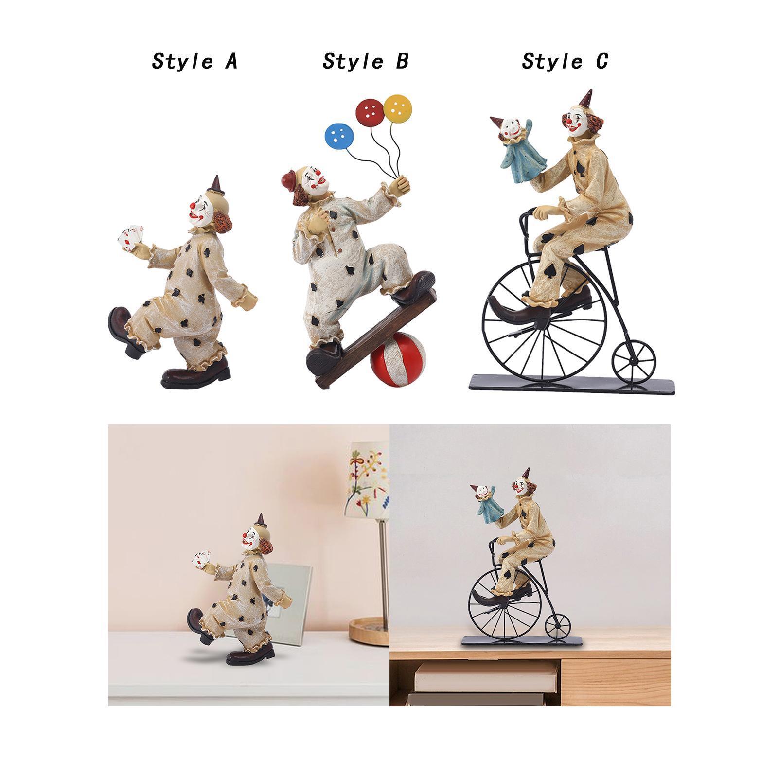 Clown Figurine Collection Sculpture for Table Centerpiece Bedroom ...