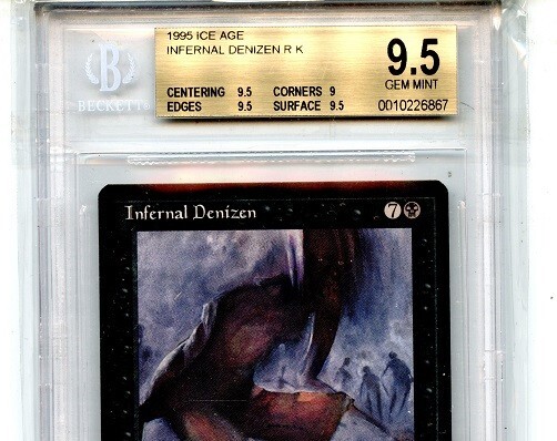 MTG Ice Age Infernal Denizen BGS 9.5 Gem Mint Rare Magic Card Amricons ...
