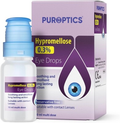 Puroptics Hypromellose 0.3% Eye Drops For Dry Eyes Drops 10ml ...