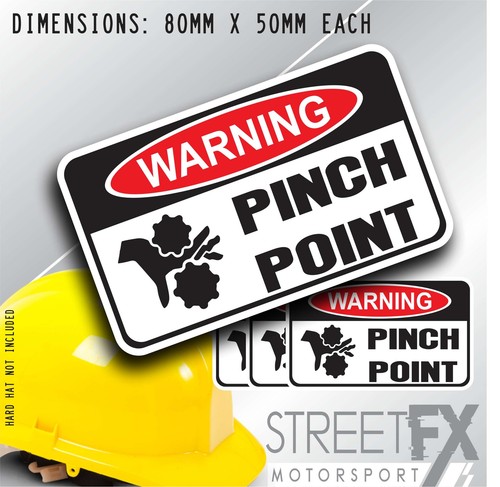 Pinch Point 4 Pack Sticker Workplace Tools Tradie Safety Funny Graphics ...