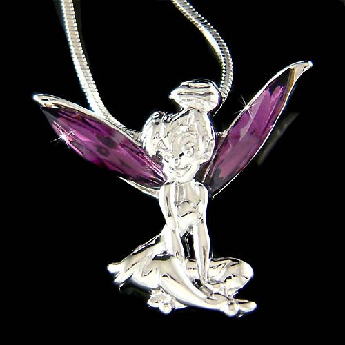 ~Purple Tinkerbell~ made with Swarovski Crystal Tinker Bell ANGEL Fairy ...