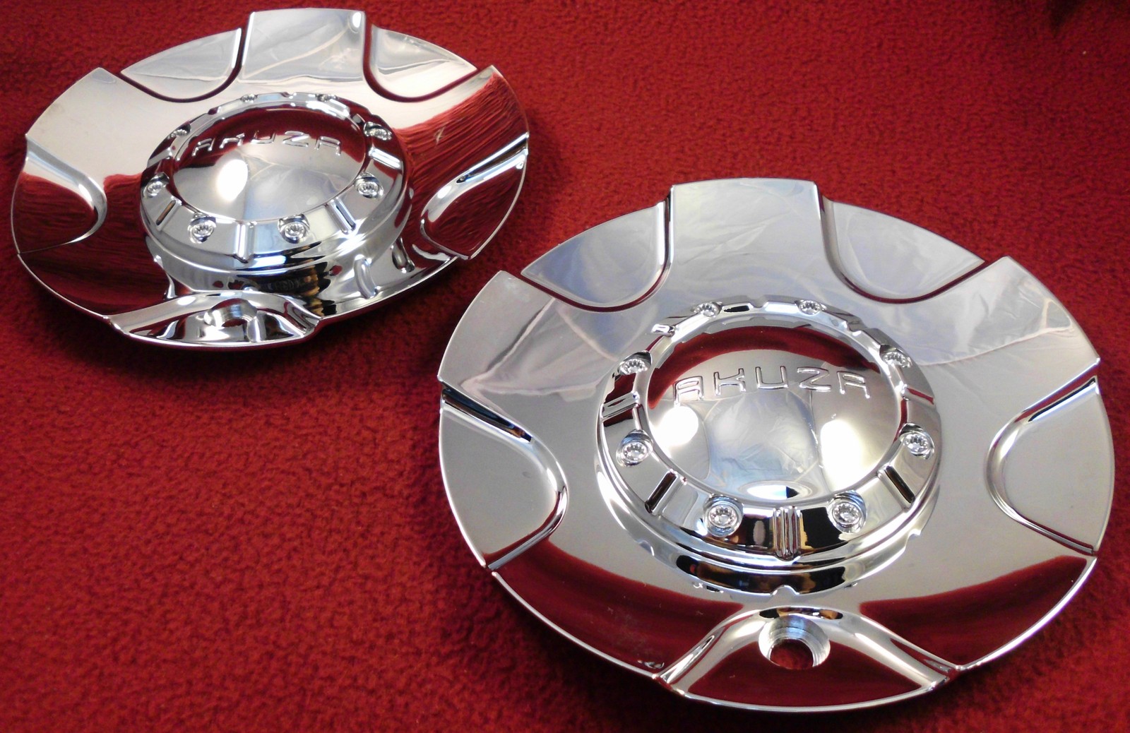 Akuza Wheels Chrome Custom Wheel Center Caps Set of 2 # EMR455-CAR1 | eBay
