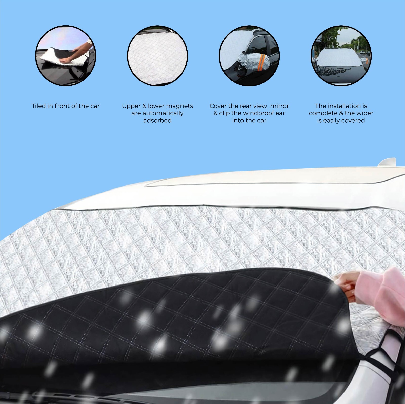Windscreen Cover Window Screen Frost Ice Snow Sun Dust Protector for ...