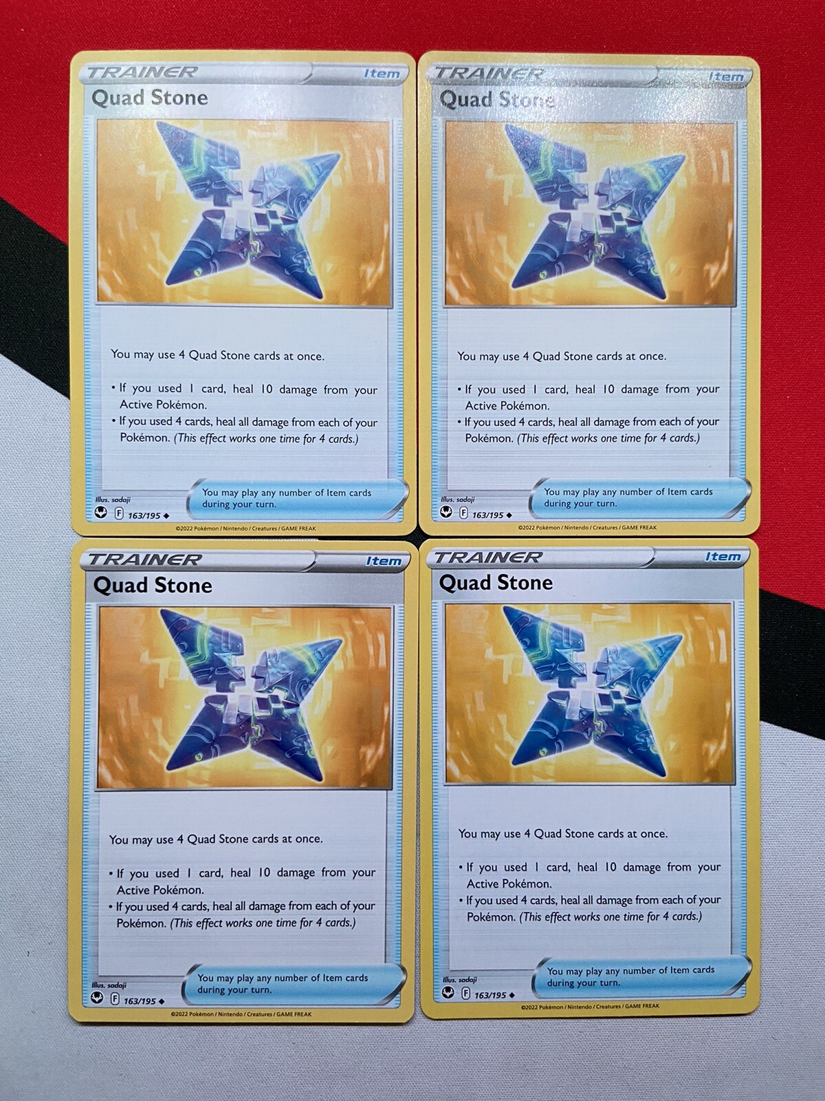 Quad Stone Trainer Item 163/195 Silver Tempest x4 Pokemon Playset 4x NM ...