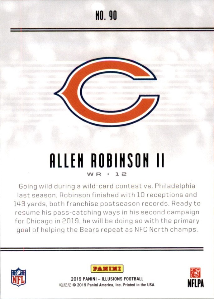 2019 Panini Illusions Orange ALLEN ROBINSON Chicago Bears #90 | eBay